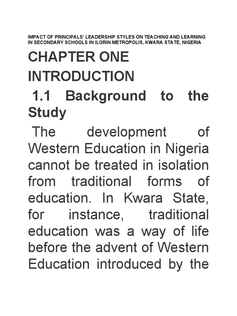 Chapter One Study | PDF | Leadership | Teachers