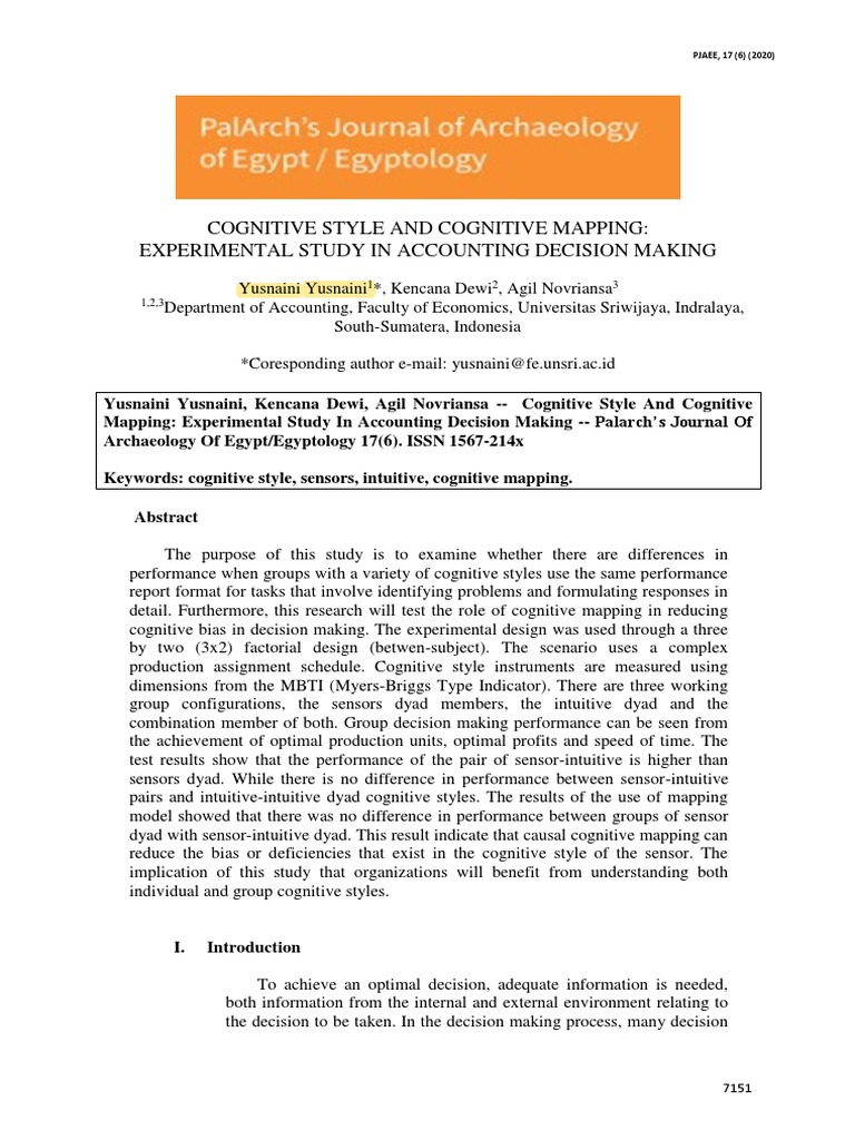 17 - Cognitive Style and Cognitive Mapping | PDF | Decision Making ...