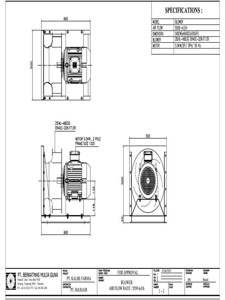 BLOWER 5.5KW 2P ER40-Model PDF | PDF
