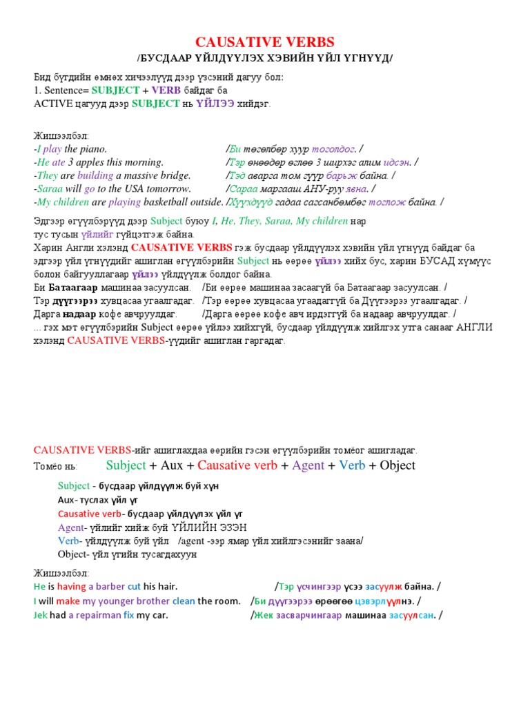 Causative Verbs | PDF