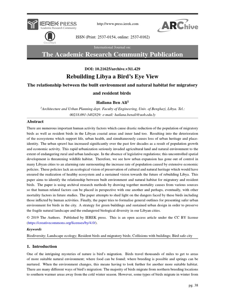 Rebuilding Libya A Bird's Eye View The Relationship Between The Built ...