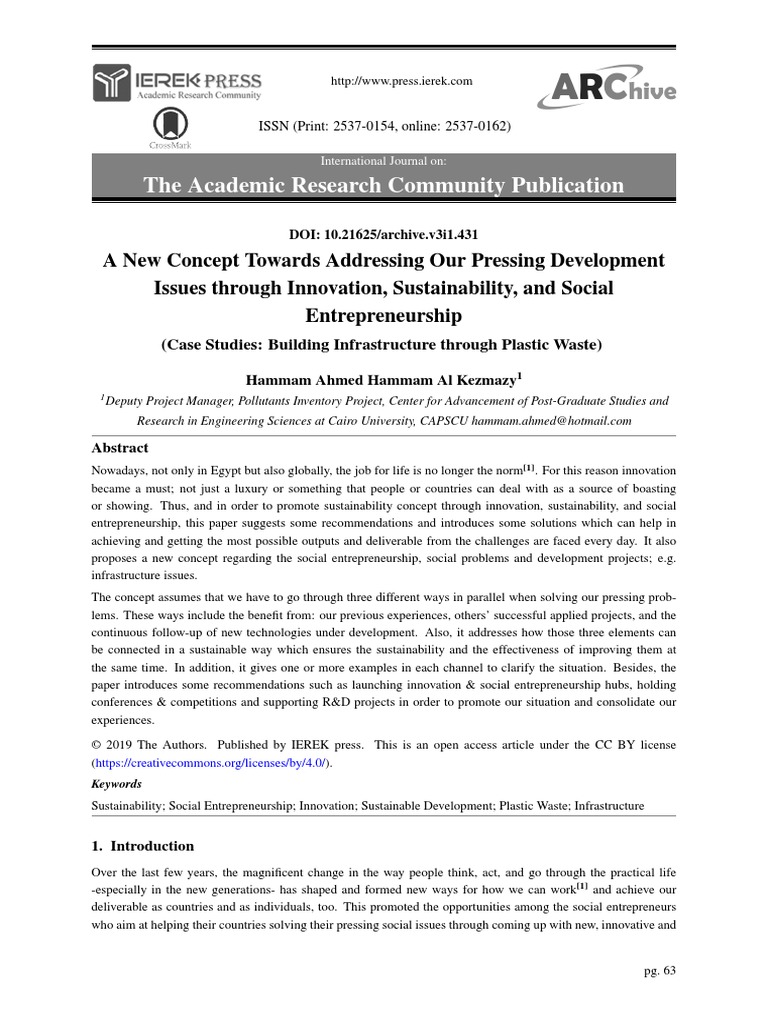 A New Concept Towards Addressing Our Pressing Development Issues ... A New Concept Towards Addressing Our Pressing Development Issues ...