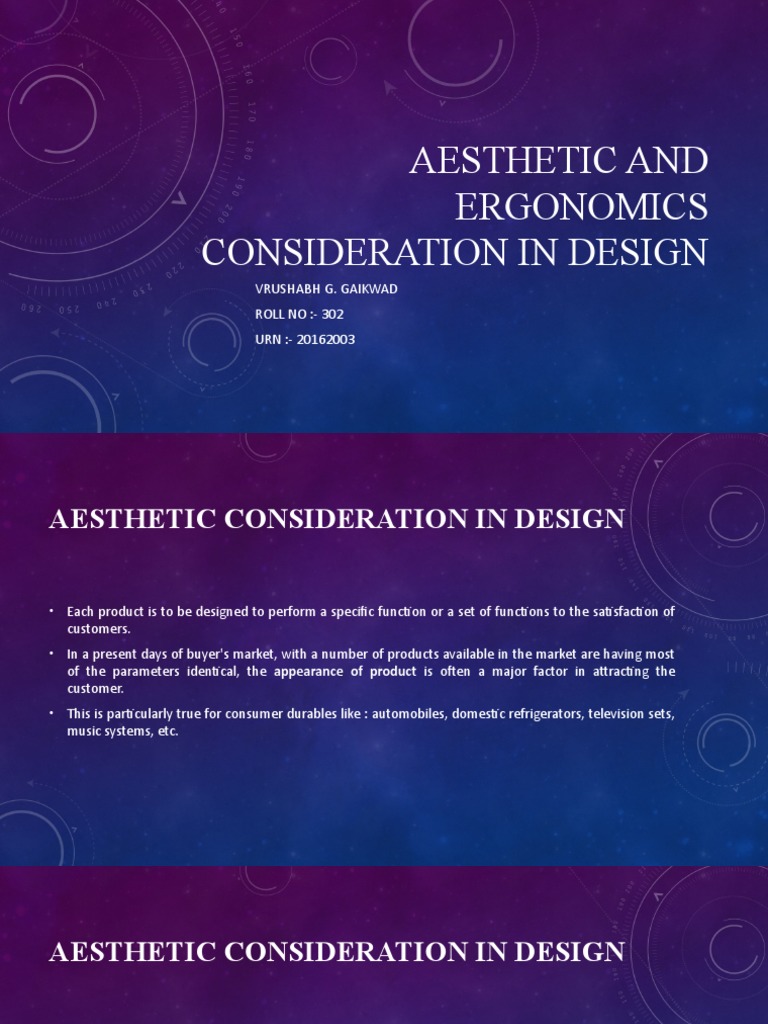 Aesthetic and Ergonomics Consideration in Design | PDF