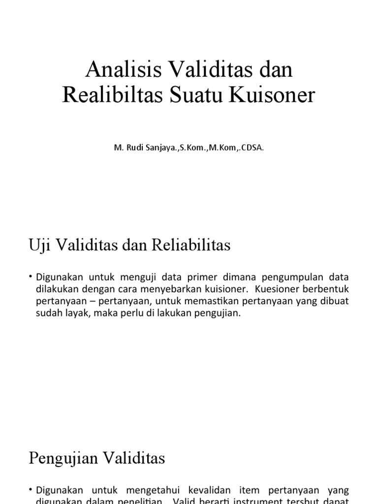 Analisis Validitas | PDF