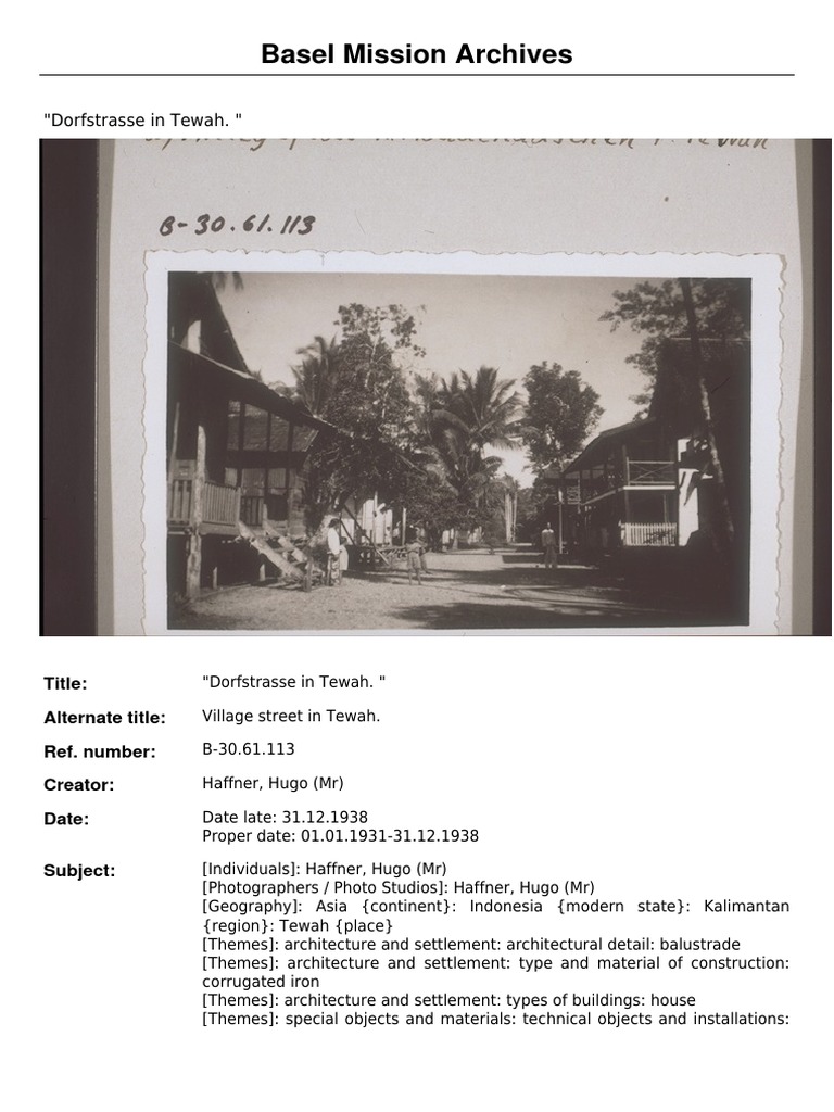 Basel Mission Archives: "Dorfstrasse in Tewah. " | PDF