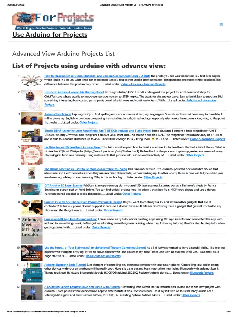 Advanced View Arduino Projects List - Use Arduino For Projects-3 | PDF ... Advanced View Arduino Projects List - Use Arduino For Projects-3 | PDF ...