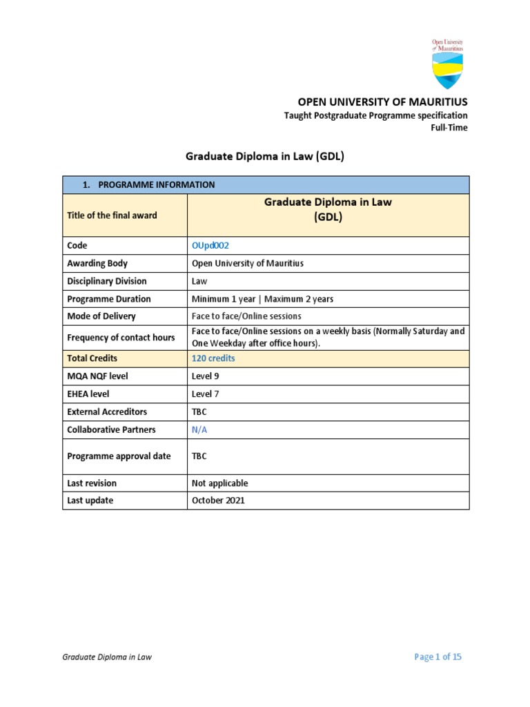 Postgraduate Diploma Law Example | PDF | Learning | Tort