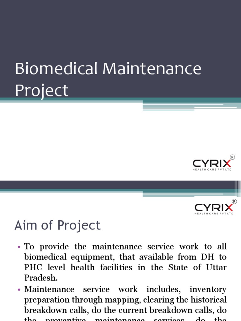 Biomedical Maintenance Project PDF | PDF