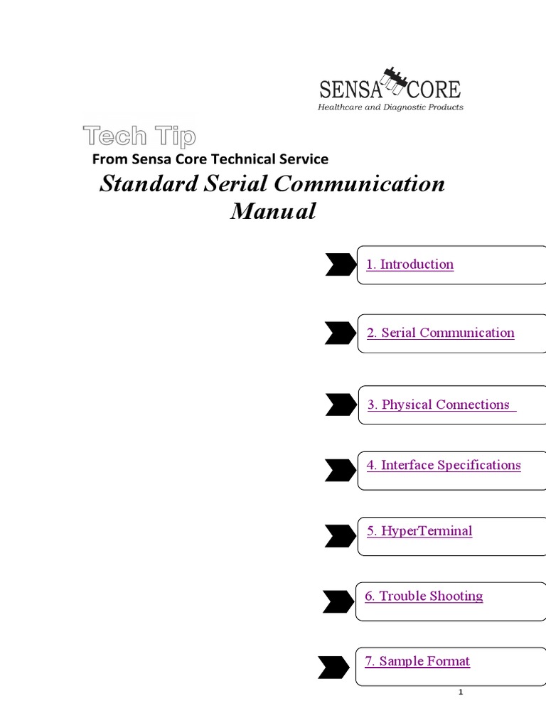 Sensacore Hyperterminal Standard Interface Serial USB or RS-232 Manual | PDF | Usb | Computer ...