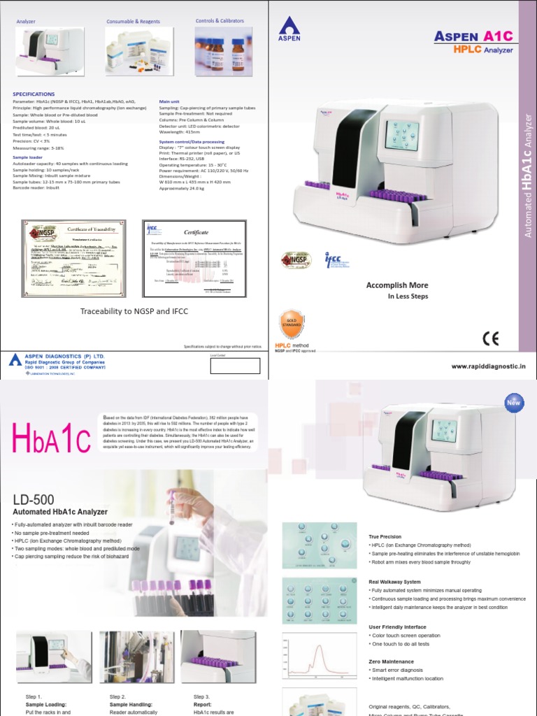 LD-500 Automated HbA1c Analyzer | PDF | Glycated Hemoglobin | High ...
