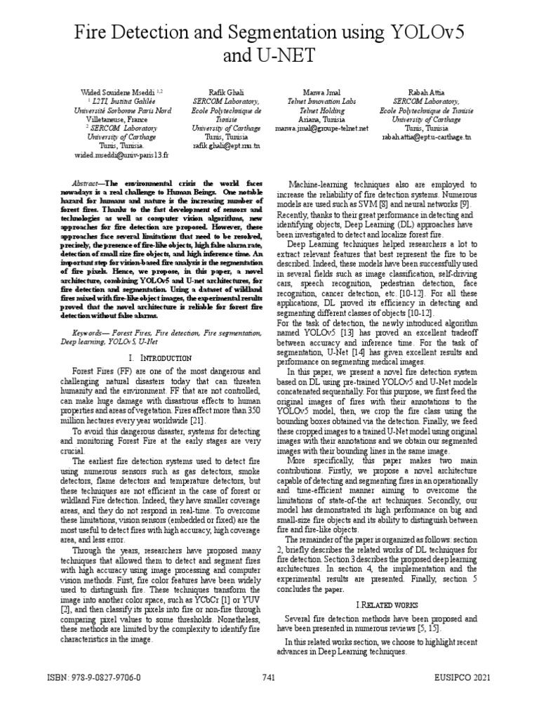 Fire Detection and Segmentation Using Yolov5 and U-Net: Abstract-The Environmental Crisis The ...