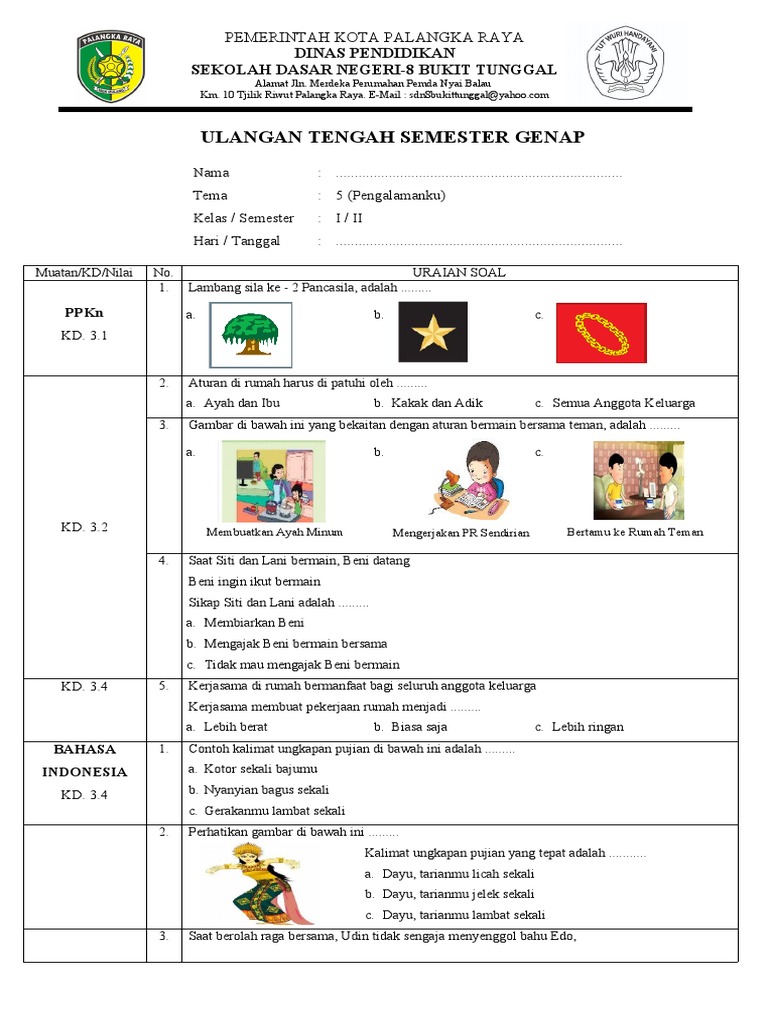 Soal Ulangan Tema-5-1 | PDF