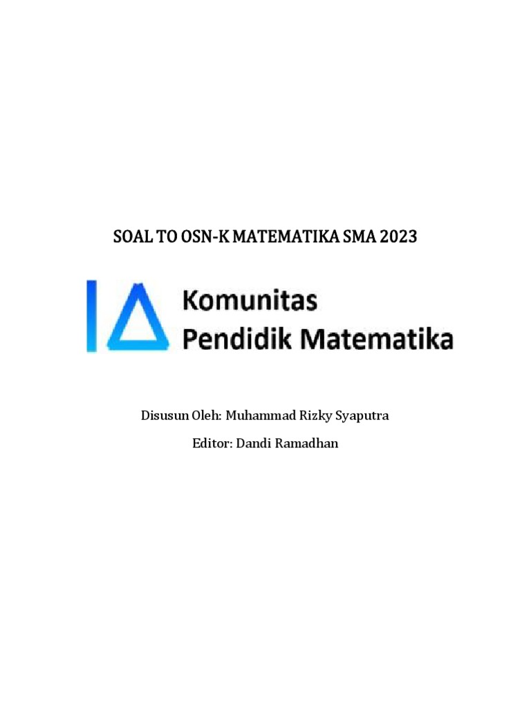 Soal Tryout OSN-K Matematika 2023 | PDF