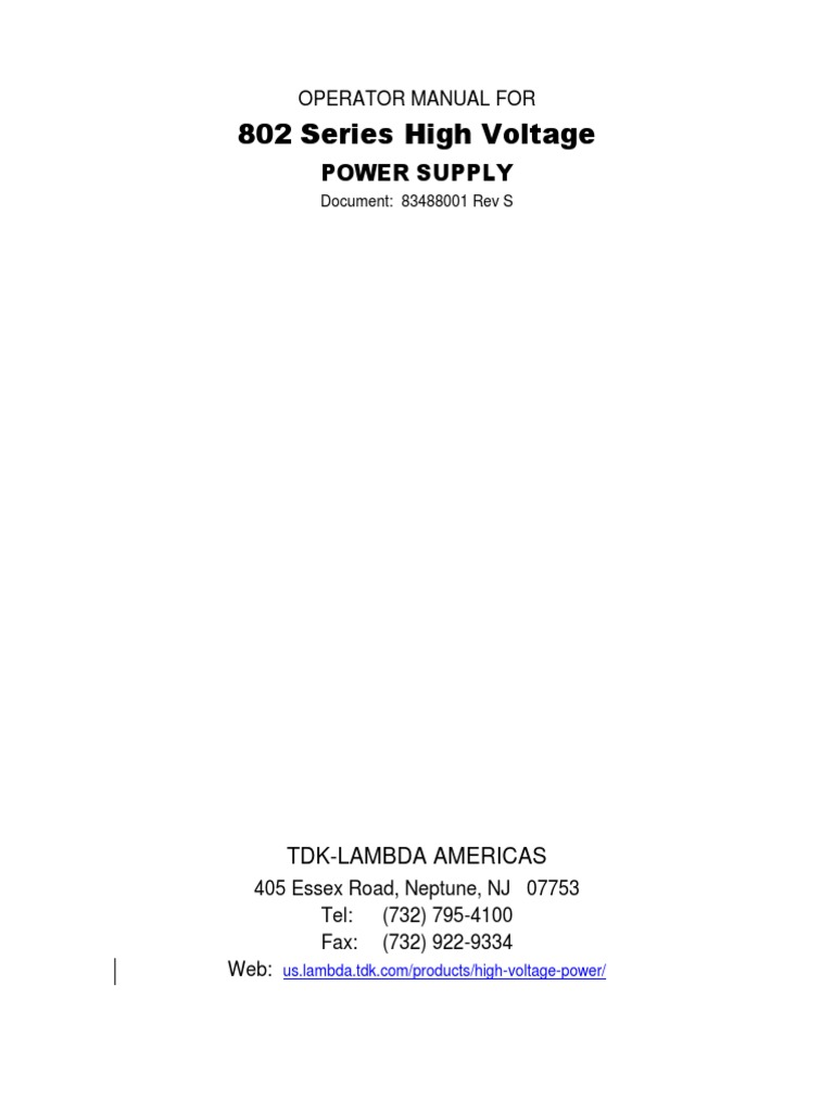 Operator Manual - S - Vector PDF | PDF | Power Supply | Capacitor