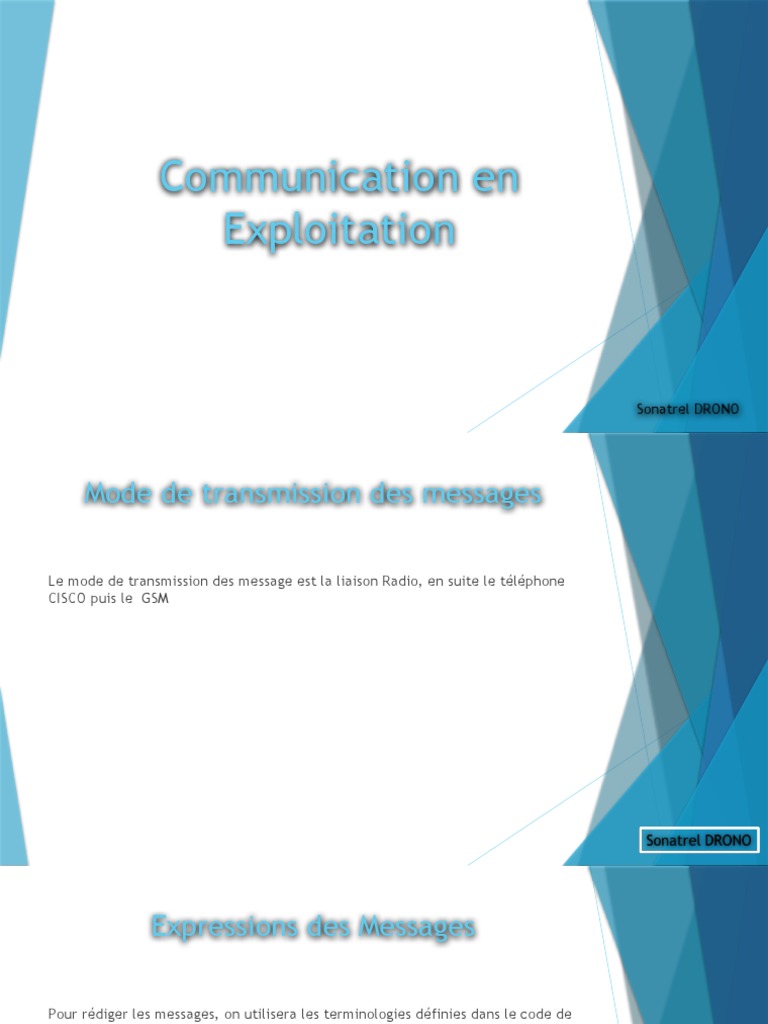 Communication en Exploitation | PDF | la communication | Technologies de l'information et de la ...