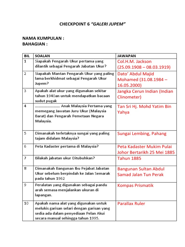 Checkpoint 6 Galeri Jupem | PDF