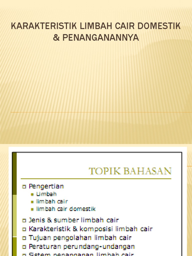 Modul 2 KARAKTERISTIK LIMBAH CAIR DOMESTIK & PENANGANANNYA | PDF
