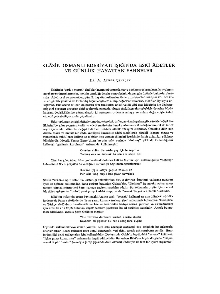 Klasik Osmanli Edebiyati Isiginda Eski A PDF | PDF