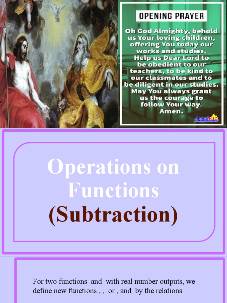 Lesson 5 - Operations On Functions Subtraction | PDF | Subtraction ...