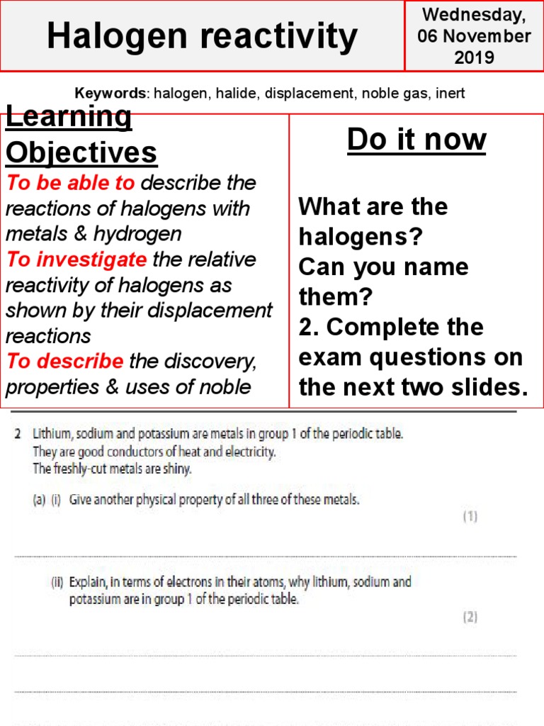 2 - 1. Halogens | Download Free PDF | Chlorine | Iodine