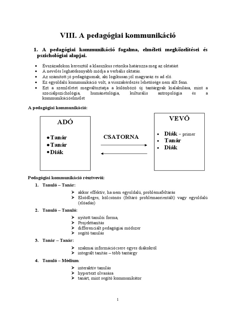 VIII A Pedag Giai Kommunik Ci | PDF