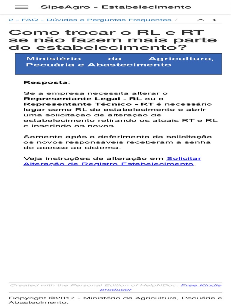 Como Trocar o RL e RT Se Não Fazem Mais Parte Do Estabelecimento PDF | PDF