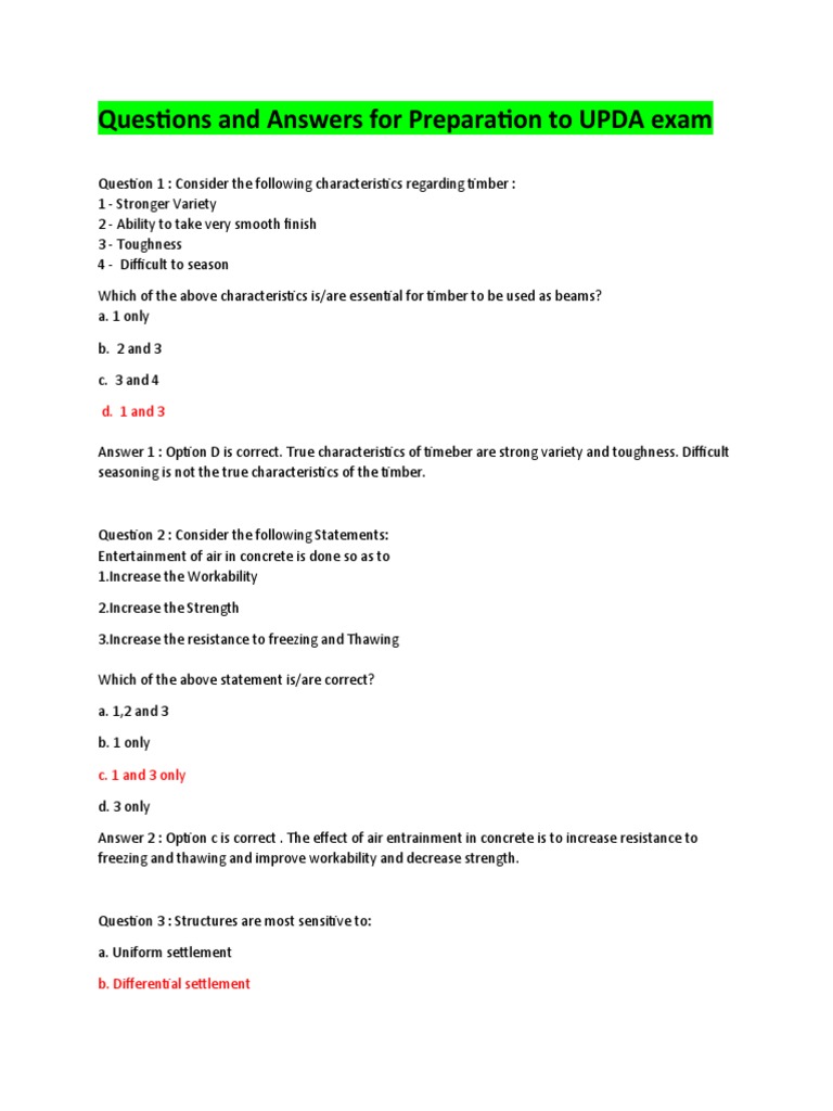 Questions and Answers For Preparation To UPDA Exam | PDF | Deep ...