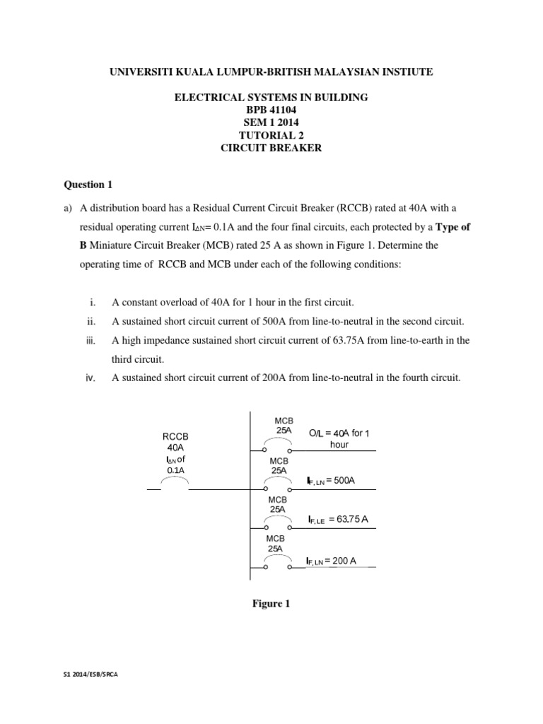 Circuit Breaker Operation and Calculations | PDF | Electromagnetism ...