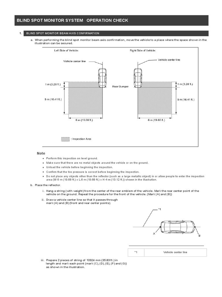 Blind Spot Monitor System Check Guide | PDF | Vehicles | Manufactured Goods