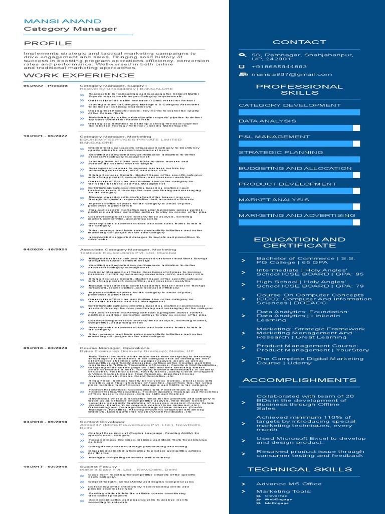 Mansi Resume-1 | PDF | Marketing | Analytics