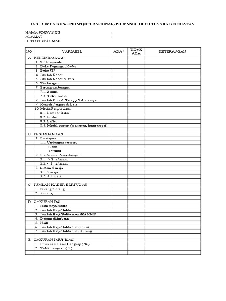 Kunjungan POSYANDU | PDF