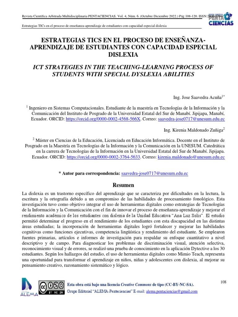 07 TIC-Maestría Vol 4 No6 OctubreDiciembre 2022 2022 Articulo V2 PDF | PDF | Aprendizaje | Enseñando