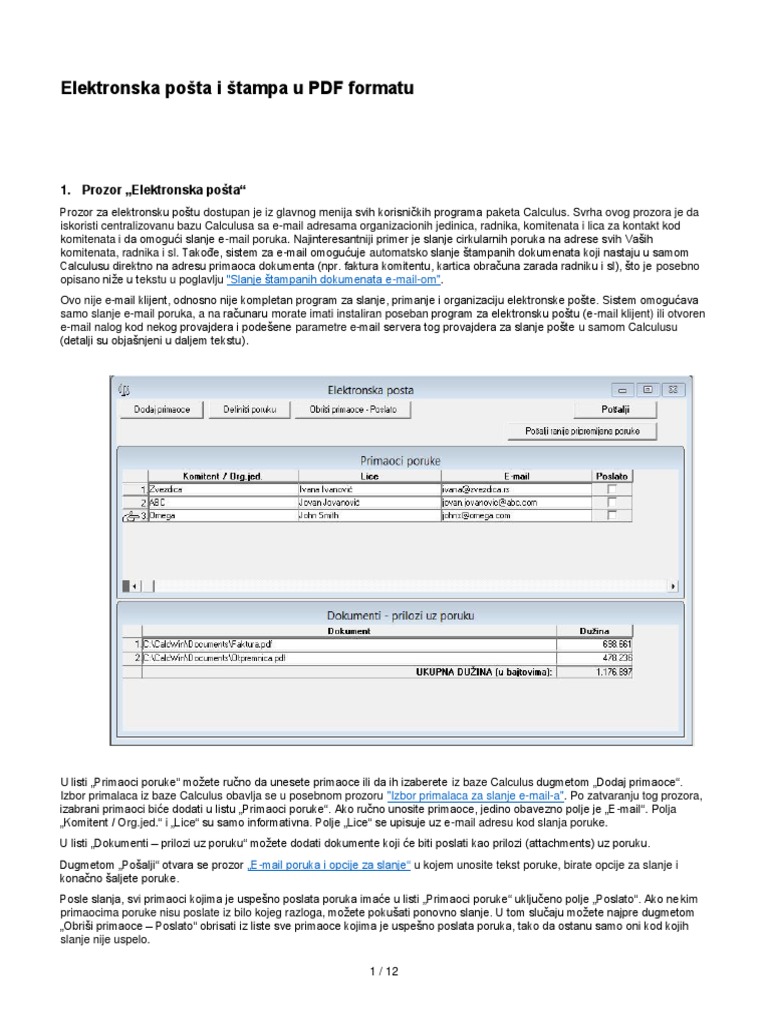 Elektronska Posta I Stampa U PDF | PDF