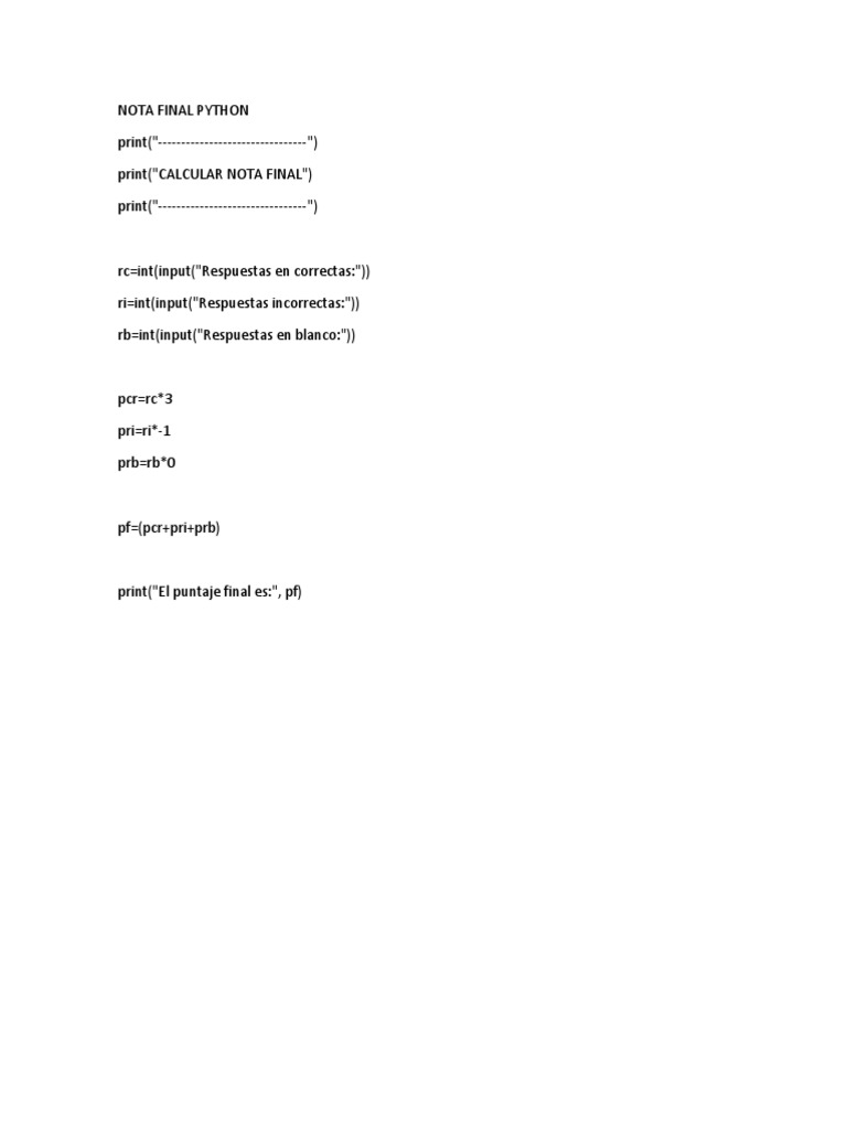 Nota Final Python PDF | PDF