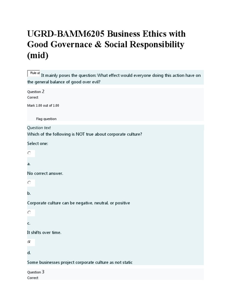 UGRD-BAMM6205 Business Ethics With Good Governace & Social ...