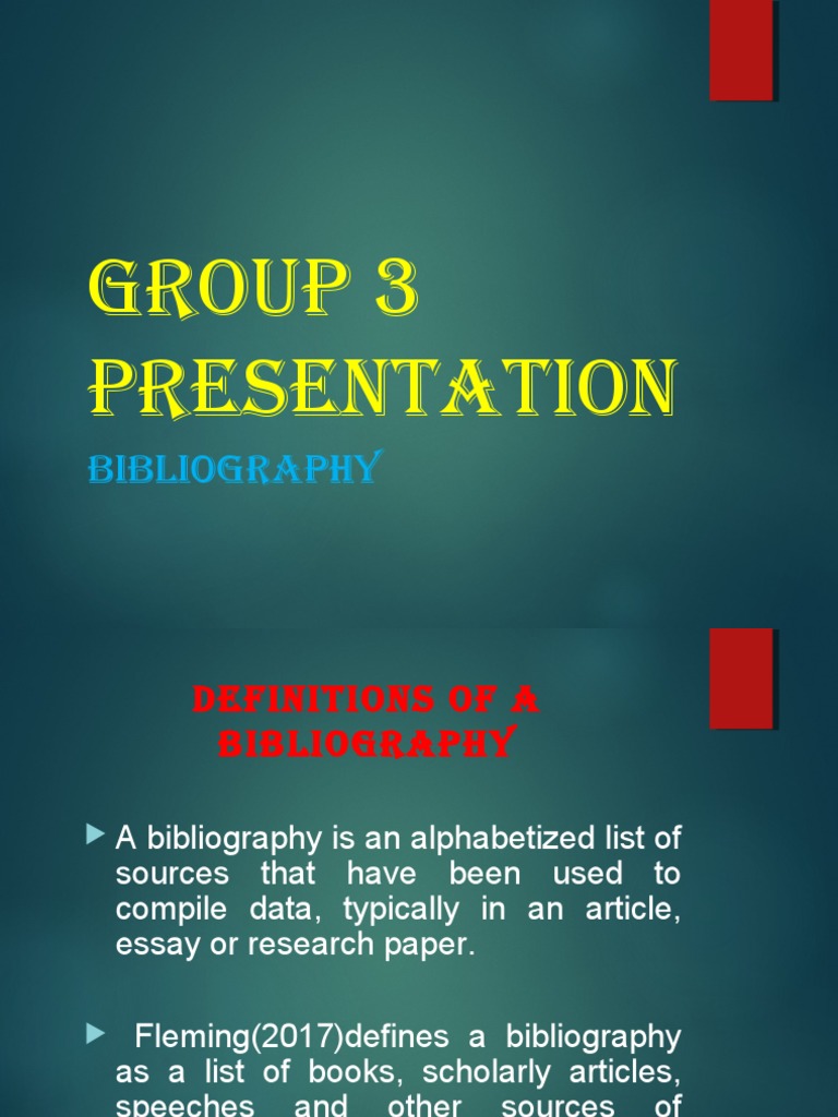 Group3bibliography 171117173244 | PDF | Bibliography | Written ...