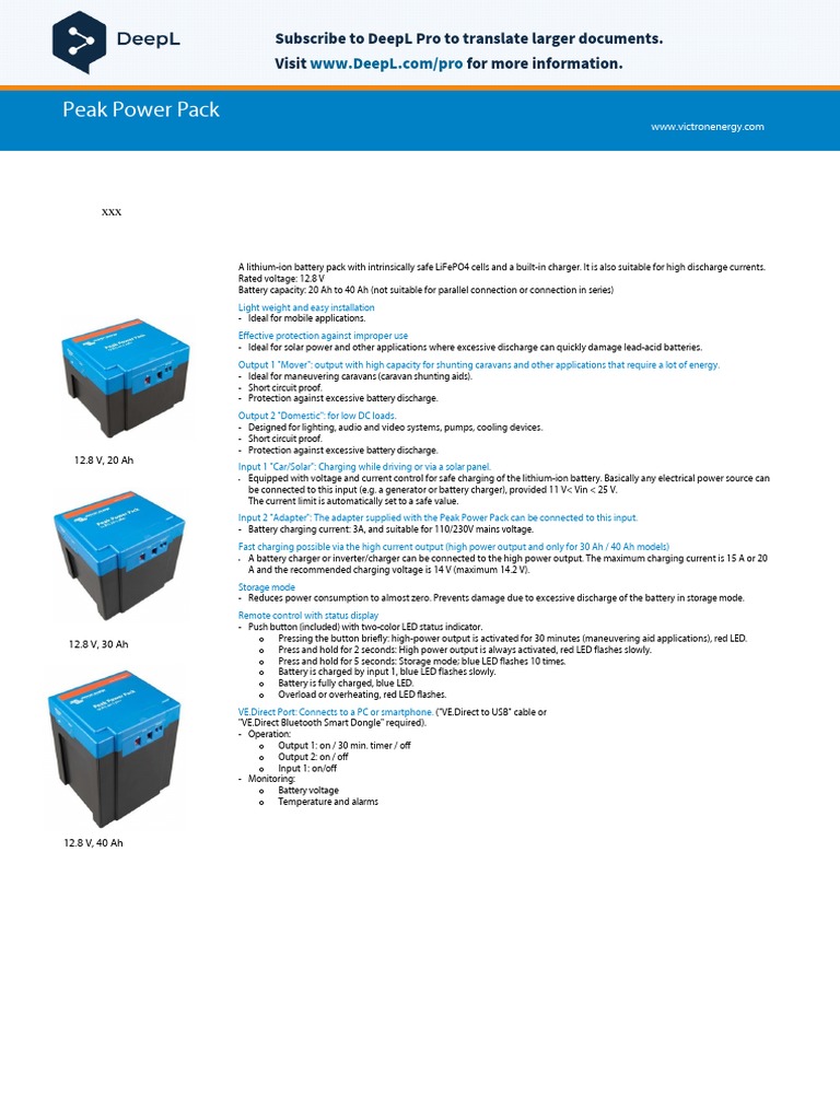 Datasheet-Peak-Power-Pack-DE en-US.pdf | PDF