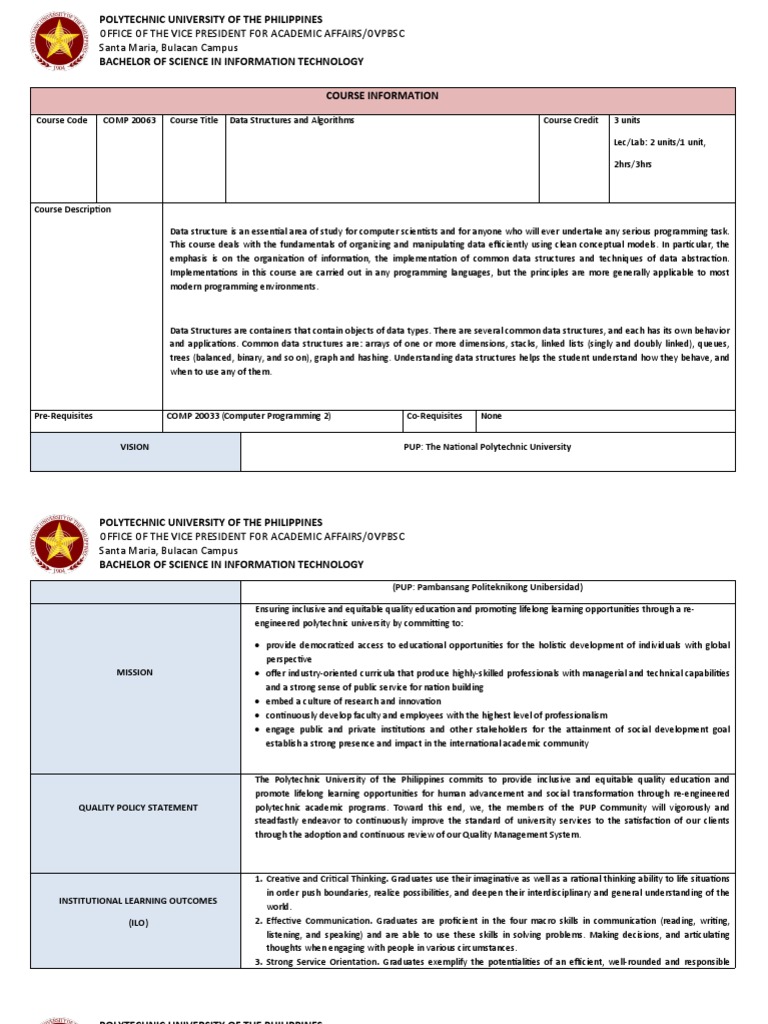 2023 OBE Syllabus Template | PDF | Computing | Computer Programming