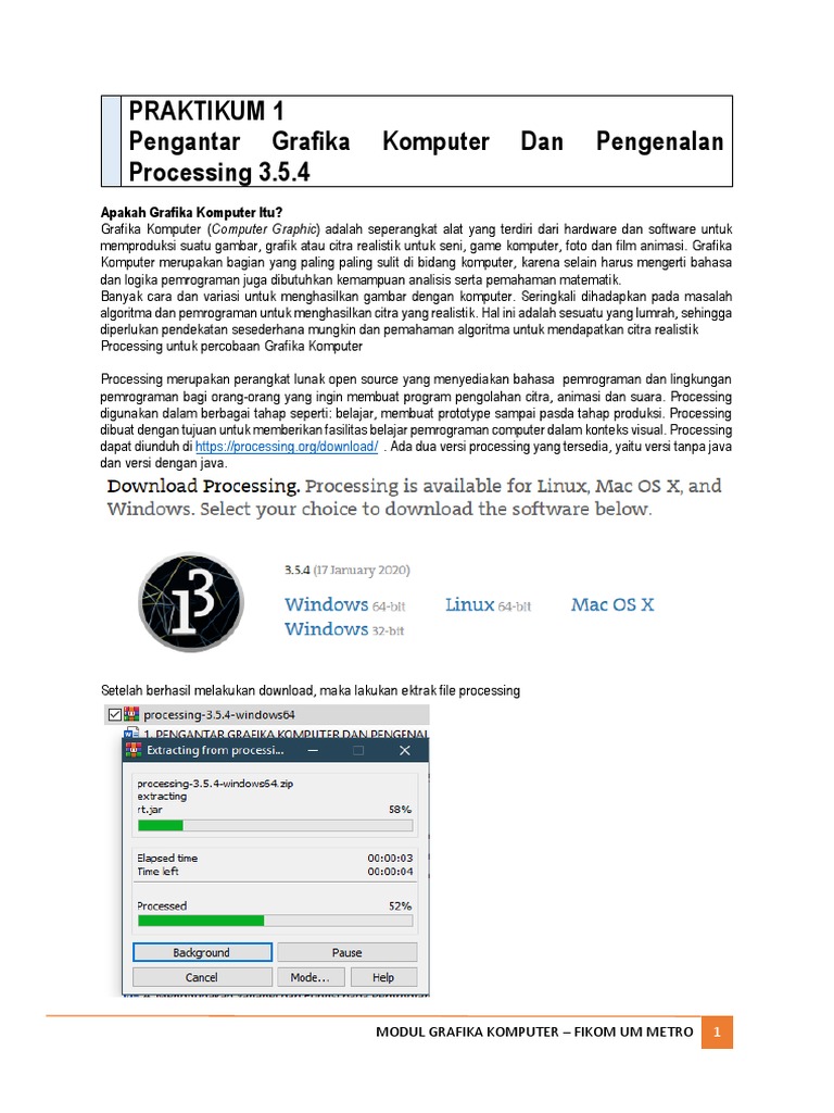 Pengantar Grafika Komputer Dan Pengenalan Processing PDF | PDF | Teknologi & Rekayasa