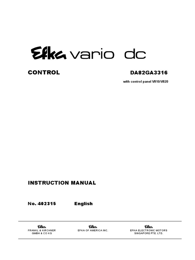 Efka DA82GA3316 - Manual | PDF | Electrical Connector | Seam (Sewing)
