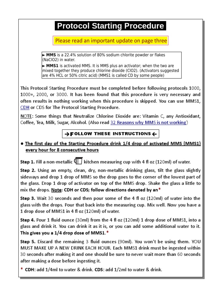 Protocol Starting Procedure PDF | PDF | Dose (Biochemistry) | Chemistry