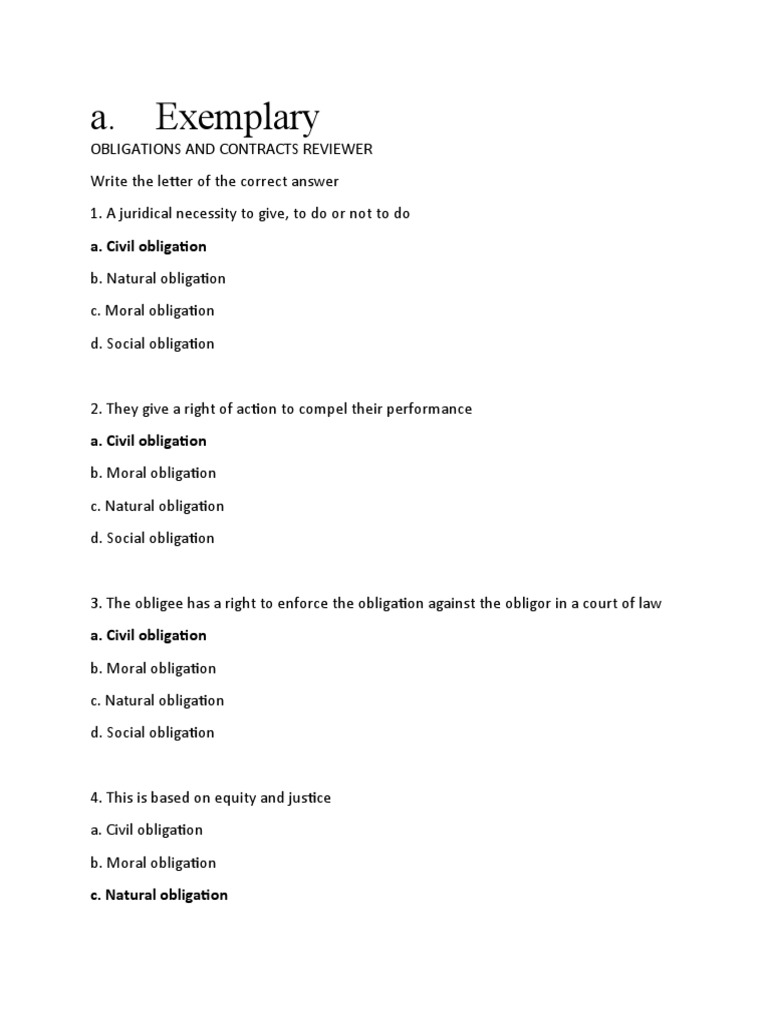 Oblicon Deptal Reviewer | PDF | Law Of Obligations | Legal Liability