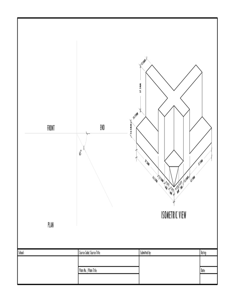 Plate 6 - Orthographic Projection - First Angle Method PDF | PDF
