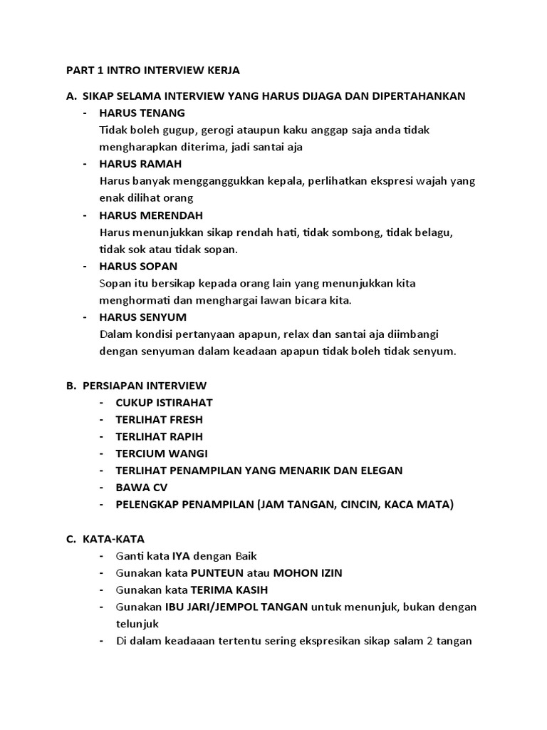 Interview Adit | PDF