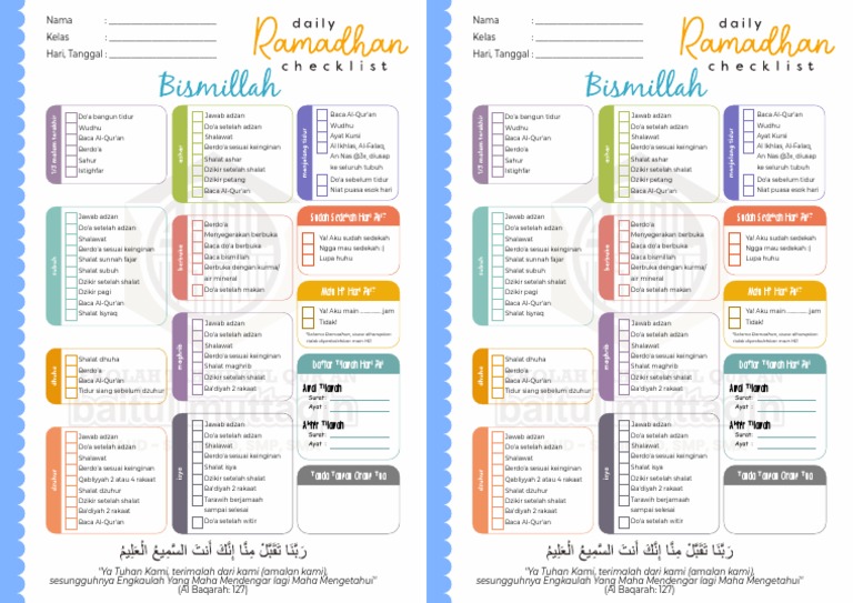 Checklist Ramadhan | PDF