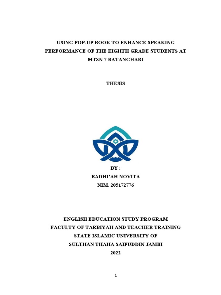 THESIS Badhiah | PDF | Fluency | Teachers