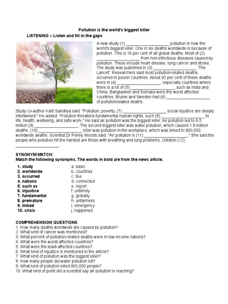 Pollution Is The World's Biggest Killer | PDF | Air Pollution | Public ...