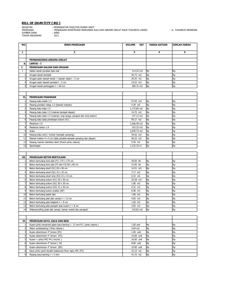 Adoc - Pub - Bill of Quantity BQ | PDF