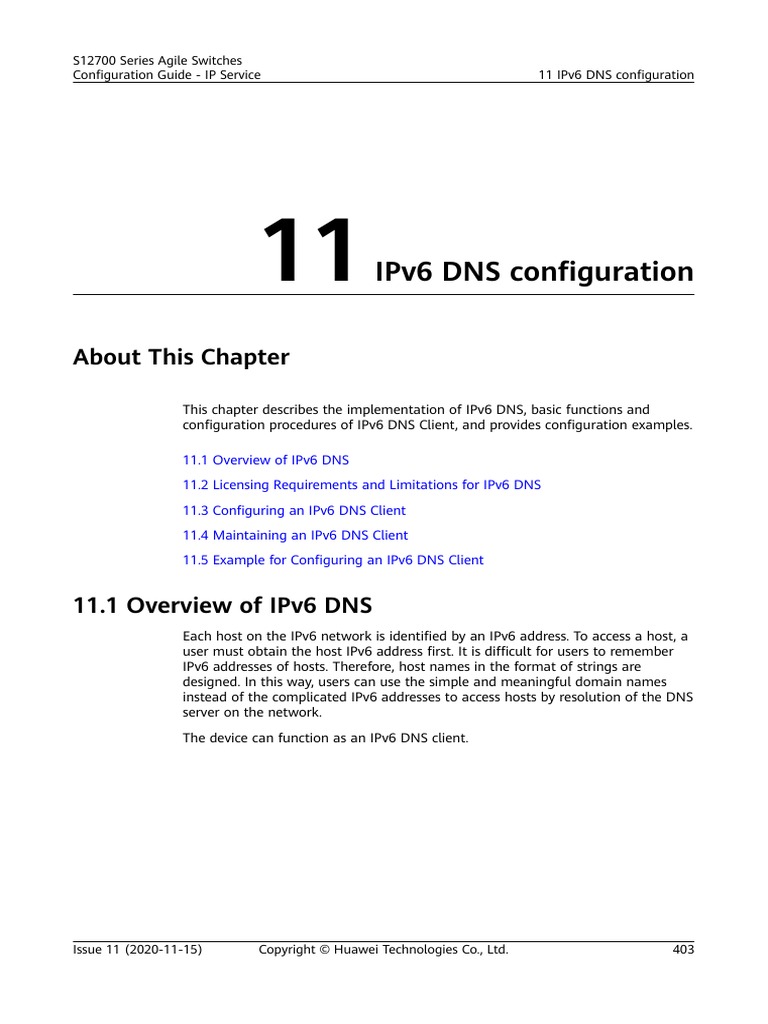 01-11 IPv6 DNS Configuration | PDF | Domain Name System | I Pv6