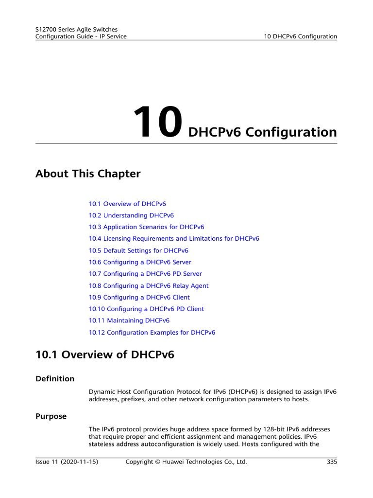 01-10 DHCPv6 Configuration PDF | PDF | I Pv6 | Ip Address